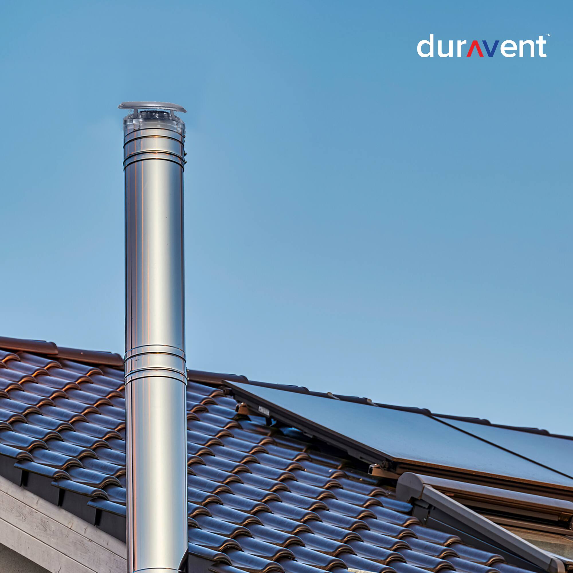 DuraVent DuraPlus 8DP VC 8 Inch Diameter Stainless Steel Round Chimney ...