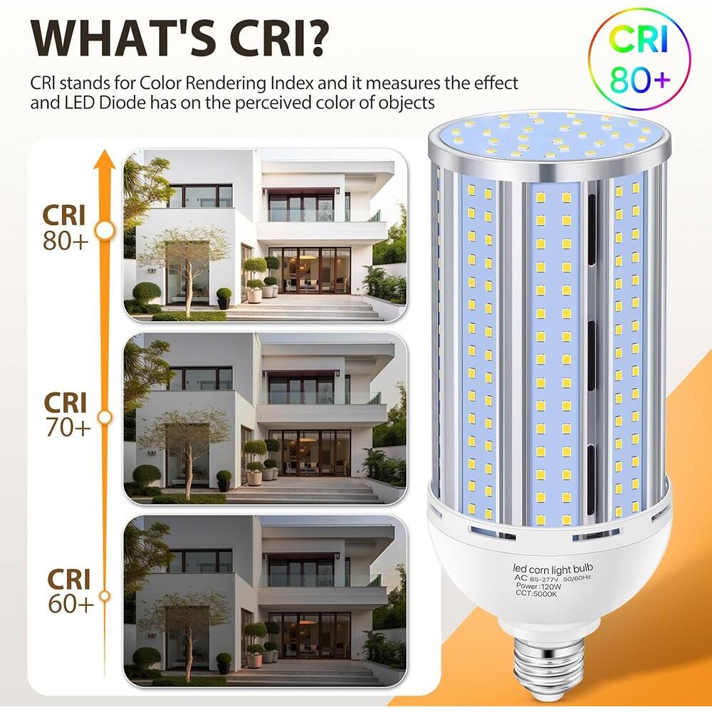 MOSZAR LLC 2 Pack 120W Corn LED Light Bulbs, 5000K Daylight, E26/E39 ...