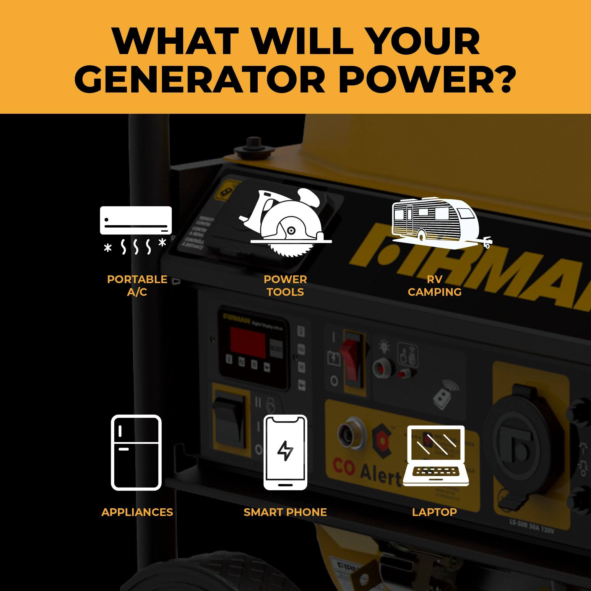 Firman P03628 Remote & Electric Start 120V RV Ready 4550 Watt Gasoline ...