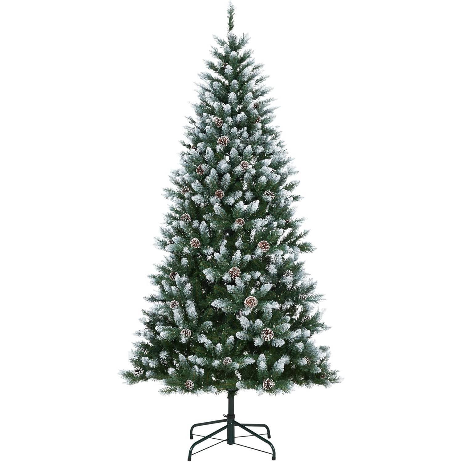 Jojoka - 9FT Snow-Flocked Artificial , Hinged Branches, Sturdy Metal ...