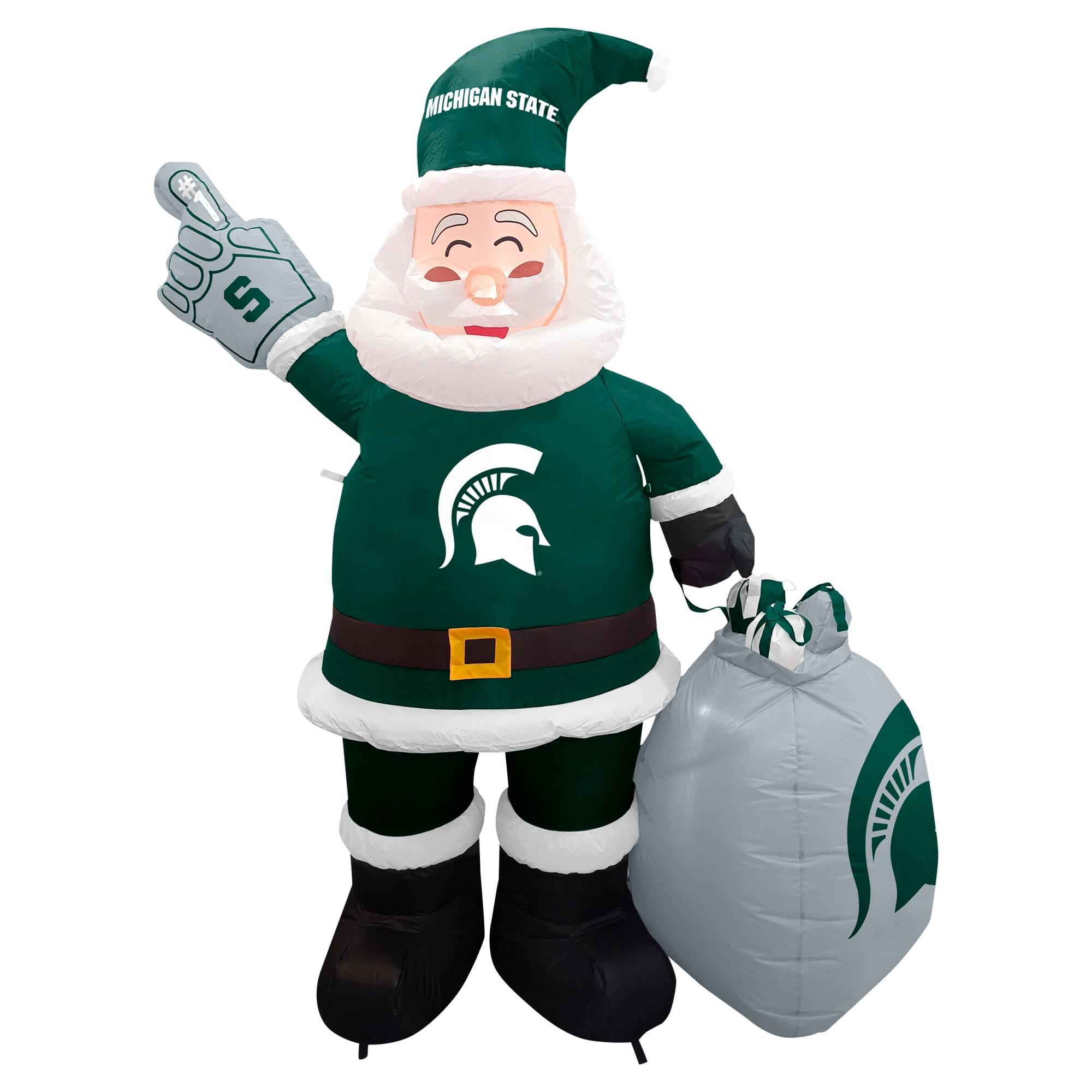 Logo Brands Michigan State Spartans 7' Inflatable Santa Multicolor ...