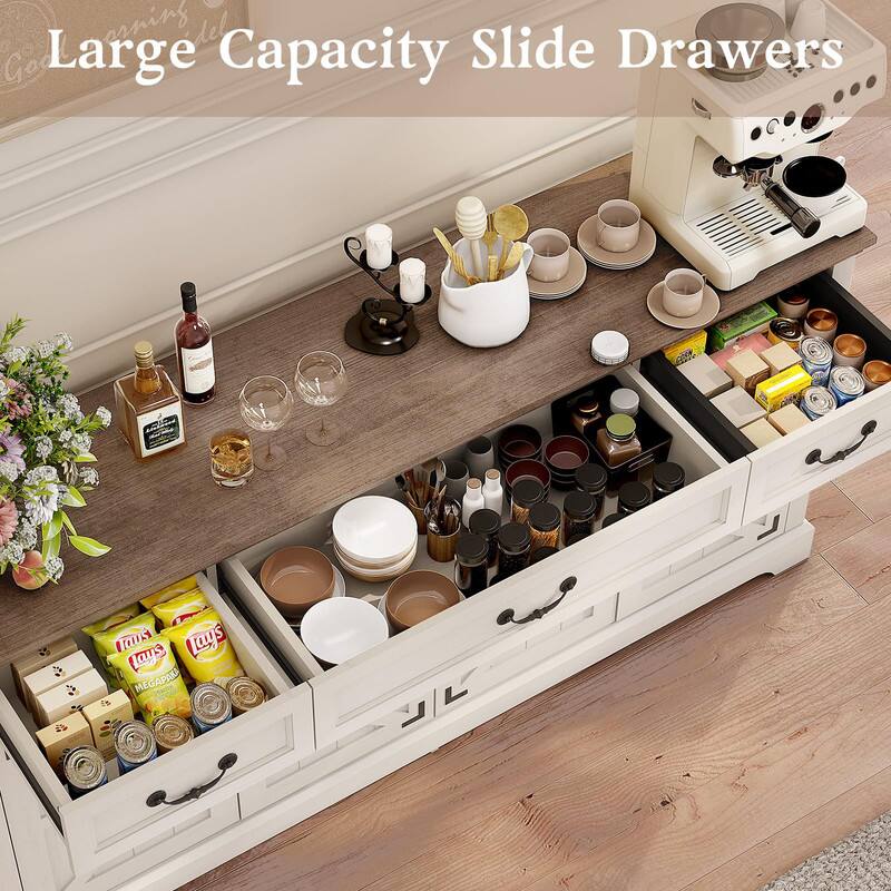 Dyonery 65" Large Sideboard Buffet Cabinet with Storage, Farmhouse ...