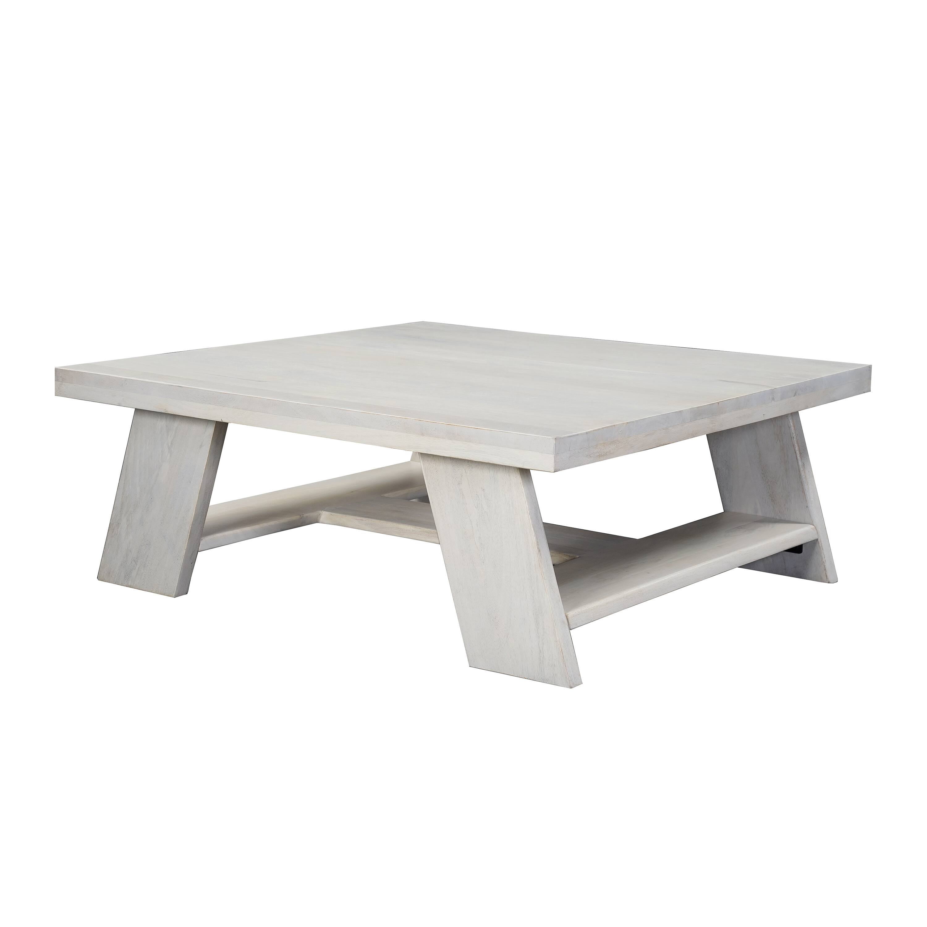 Manhattan Lane Aya 40" Square Coffee Table | Biscotti Mango Wood | Bold ...