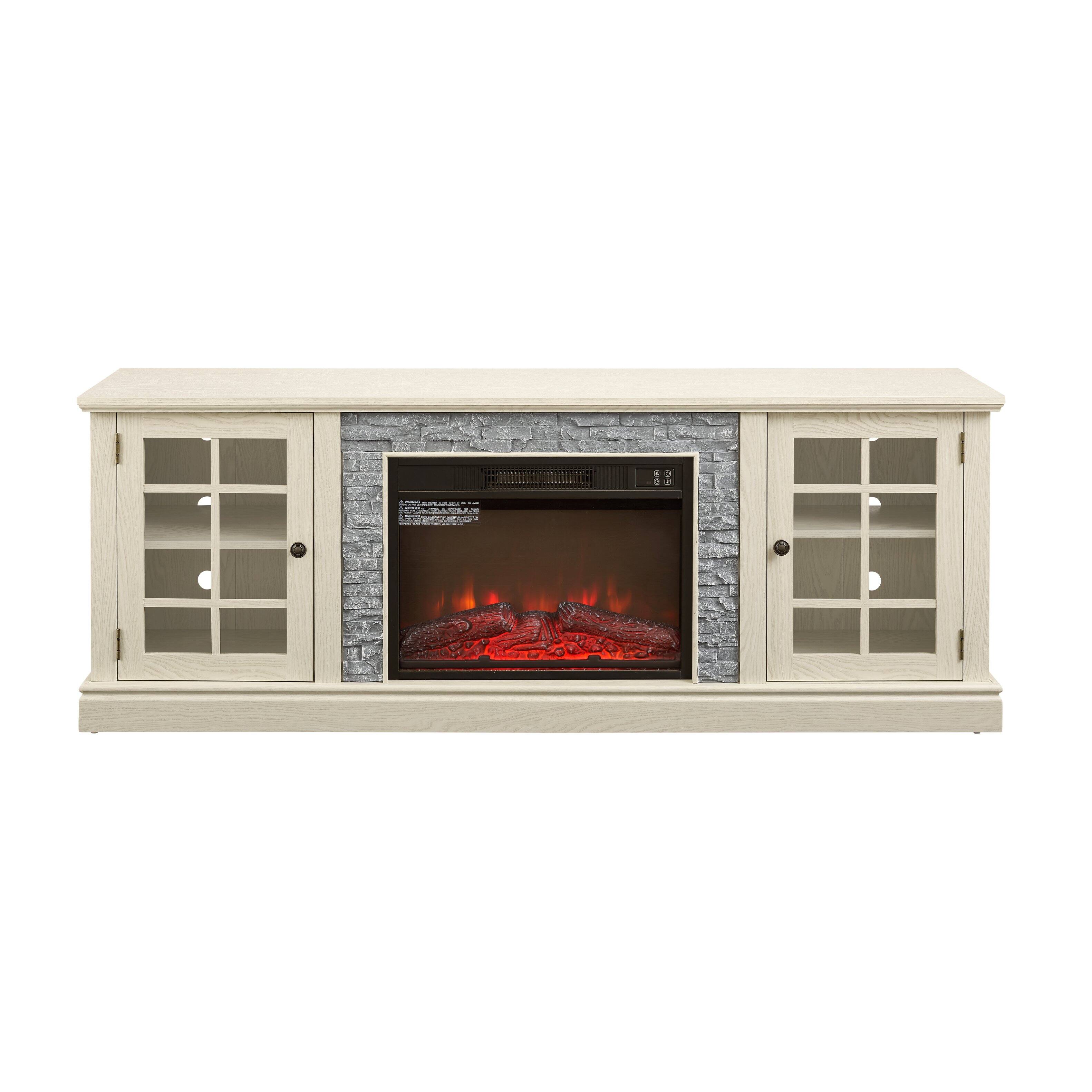 Whisen 70" Electric Fireplace TV Stand Media Console, Holds TVs up to ...
