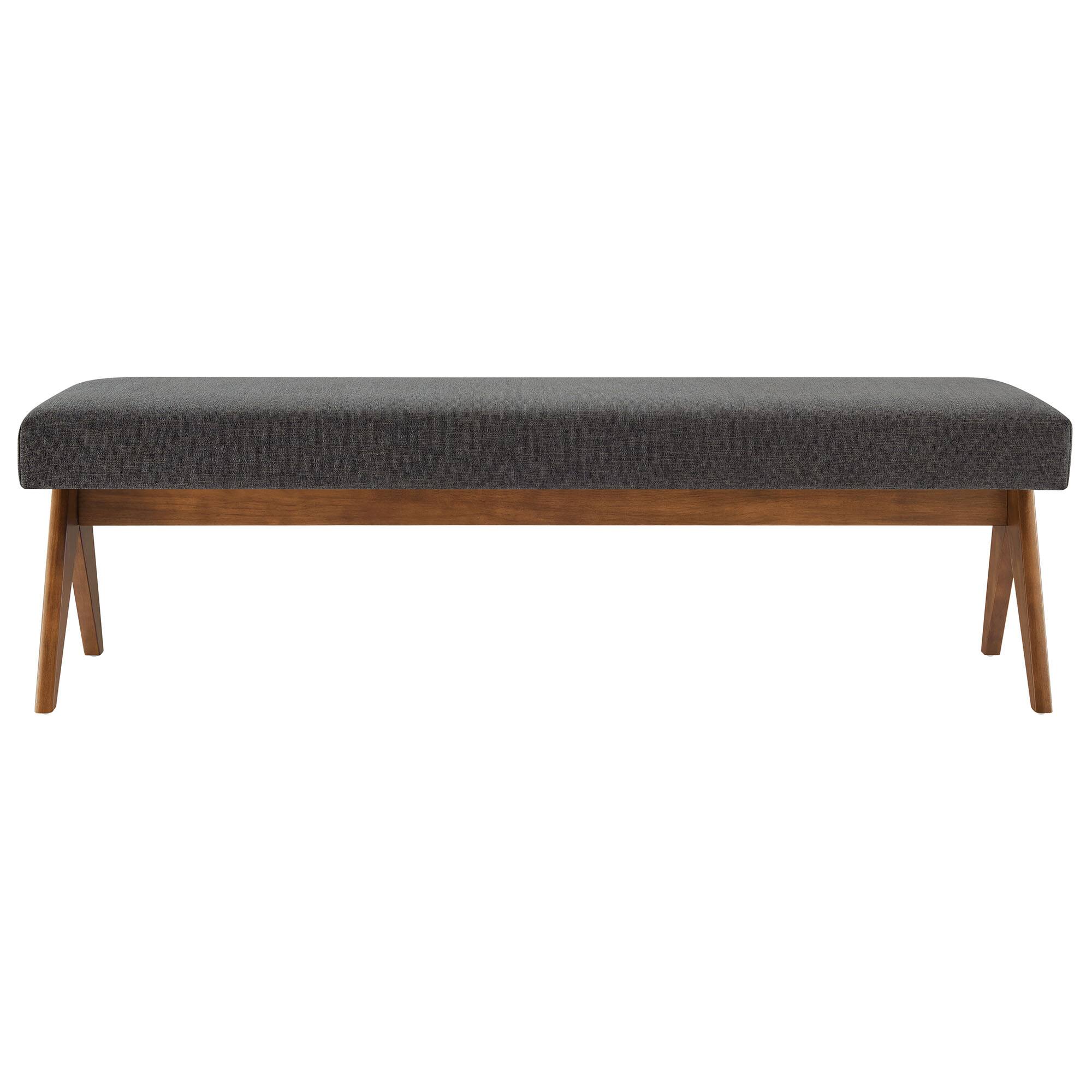 Lyra 63" Fabric Upholstered Bench by Modway Gray EEI-7114 - Best Buy