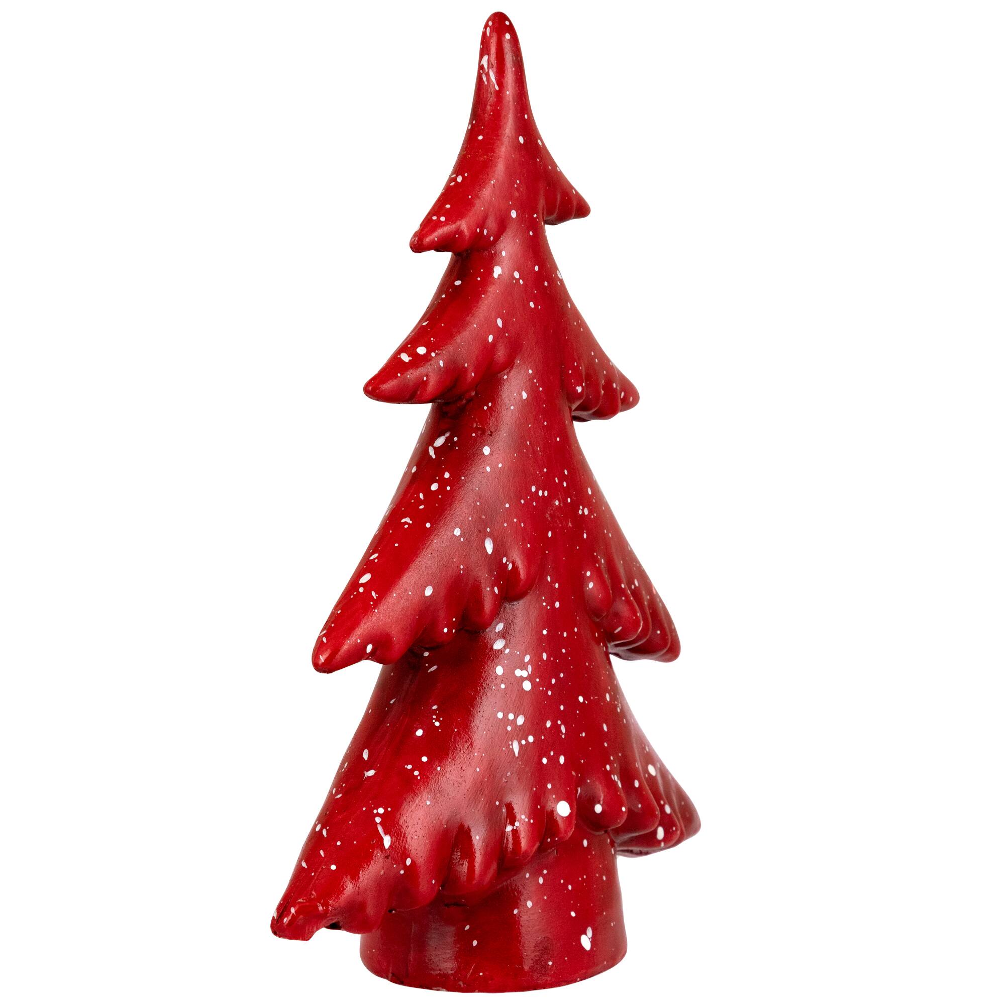 Northlight Shiny Christmas Tree with Snowy Accents Tabletop Decoration ...
