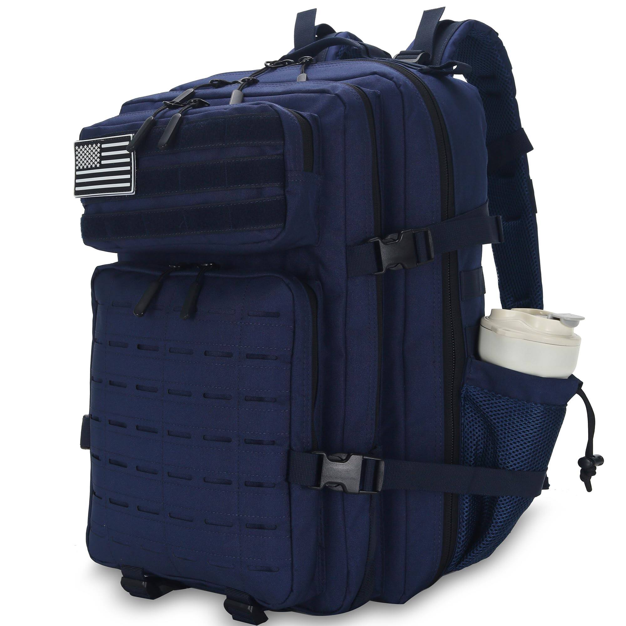 Cozy Serene Backpack 45l/25l 3 Day Assault Pack Molle Daypack Hiking For Men And Women Navy 45L ...