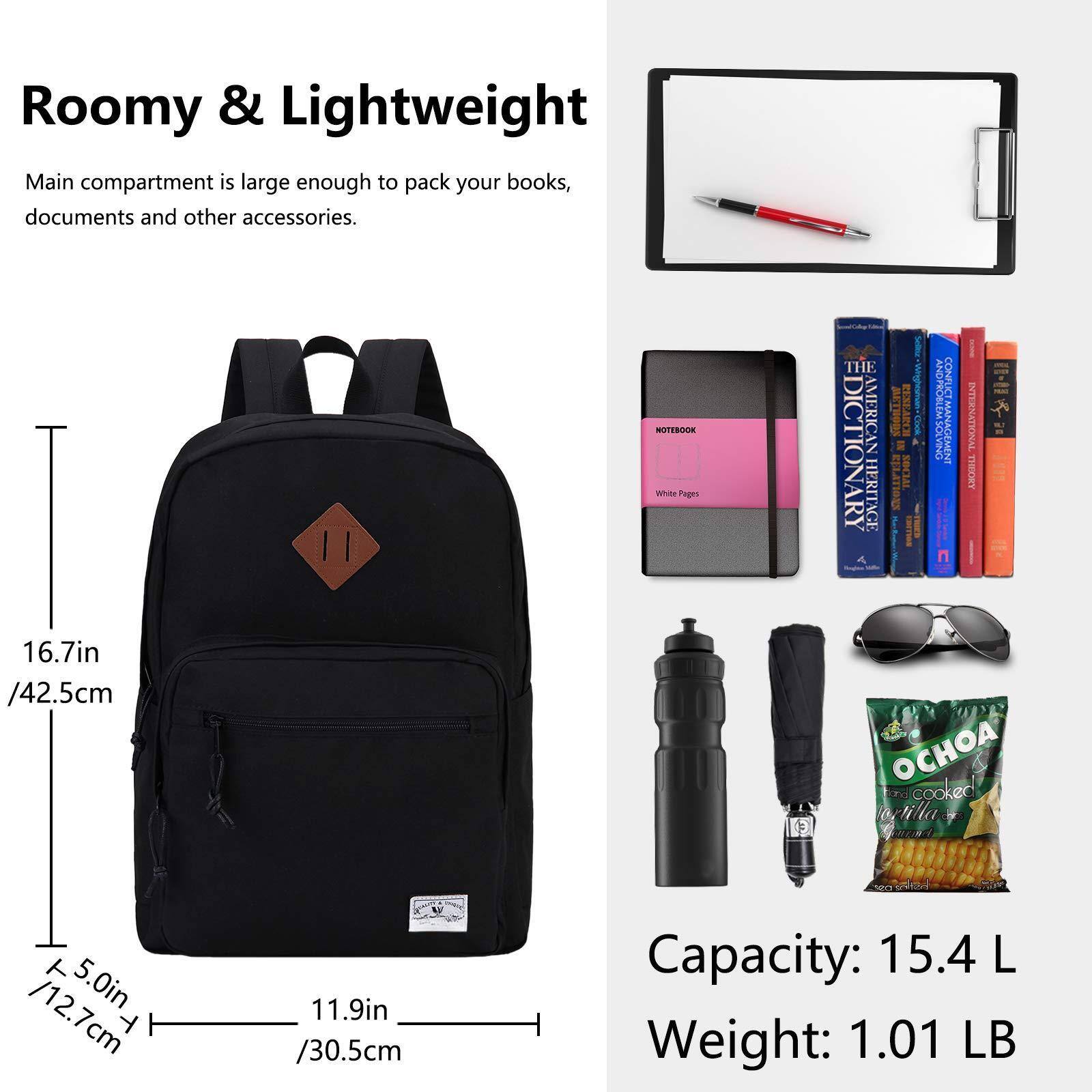 Pacoar Cade School Backpack For Men Women Lightweight Classic Basic ...