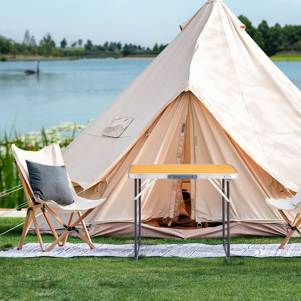 Resenkos Aluminum Folding Table, Portable Camping Essential For Outdoor ...