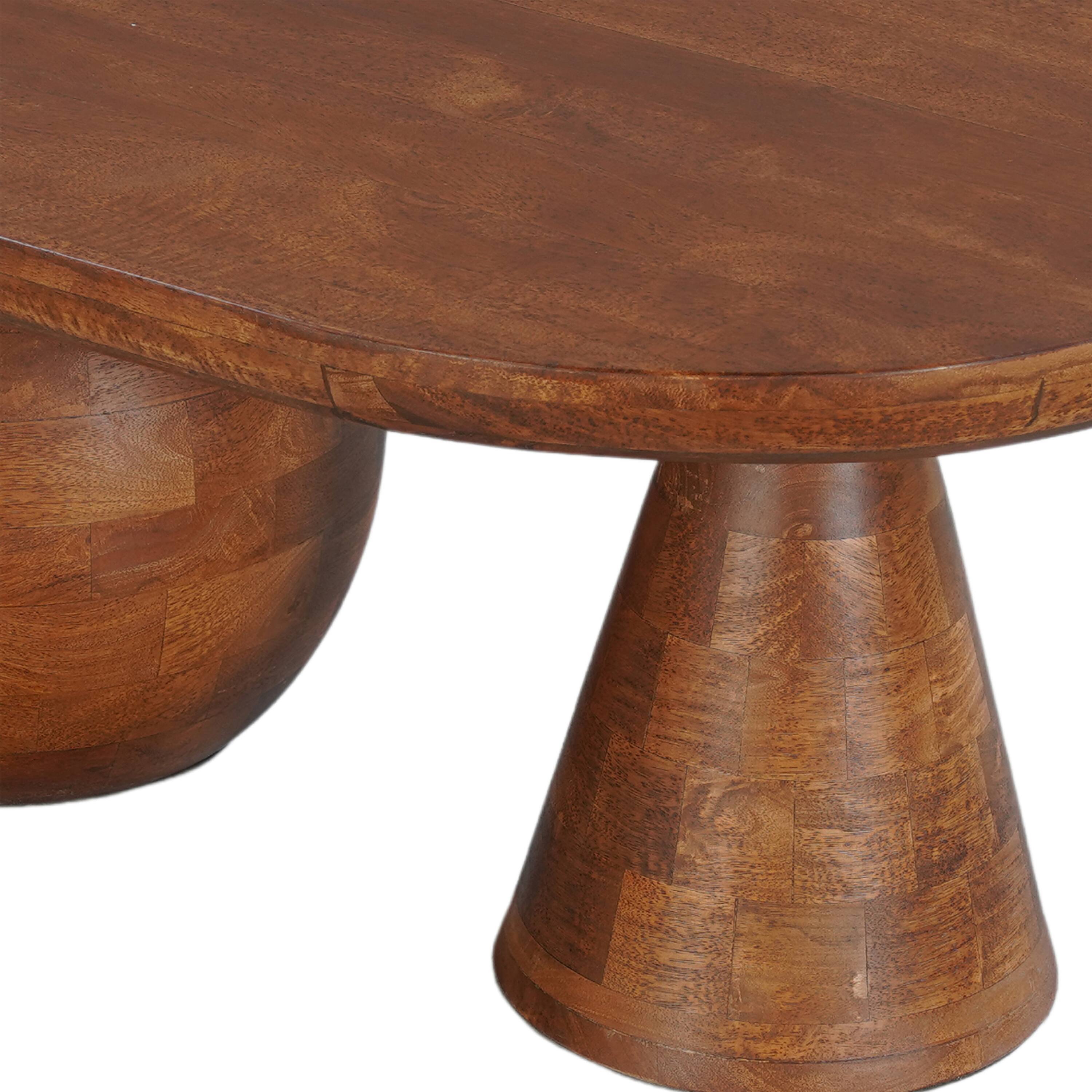 Manhattan Lane Leeds Coffee Table | 38" Handmade Mango Wood Oval Top ...