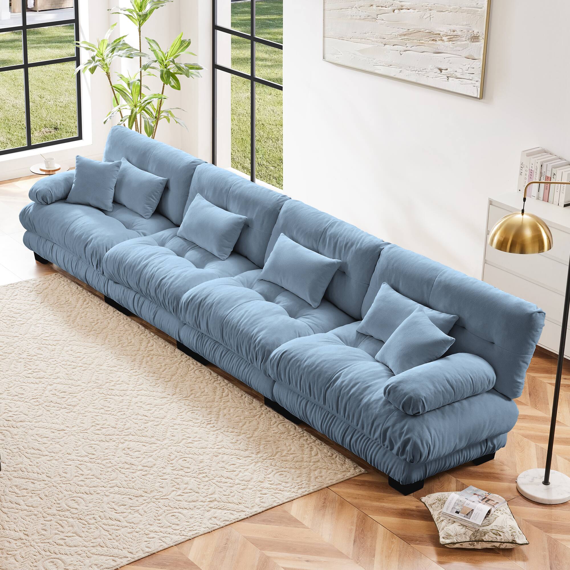 Aukfa Super Comfort Oversized Modular Velvet Sectional Sofa with ...
