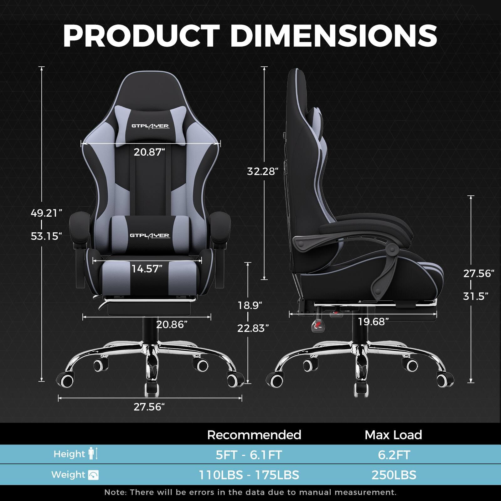 Customer Reviews: GTPlayer Gaming Chair Breathable Fabric Ergonomic ...