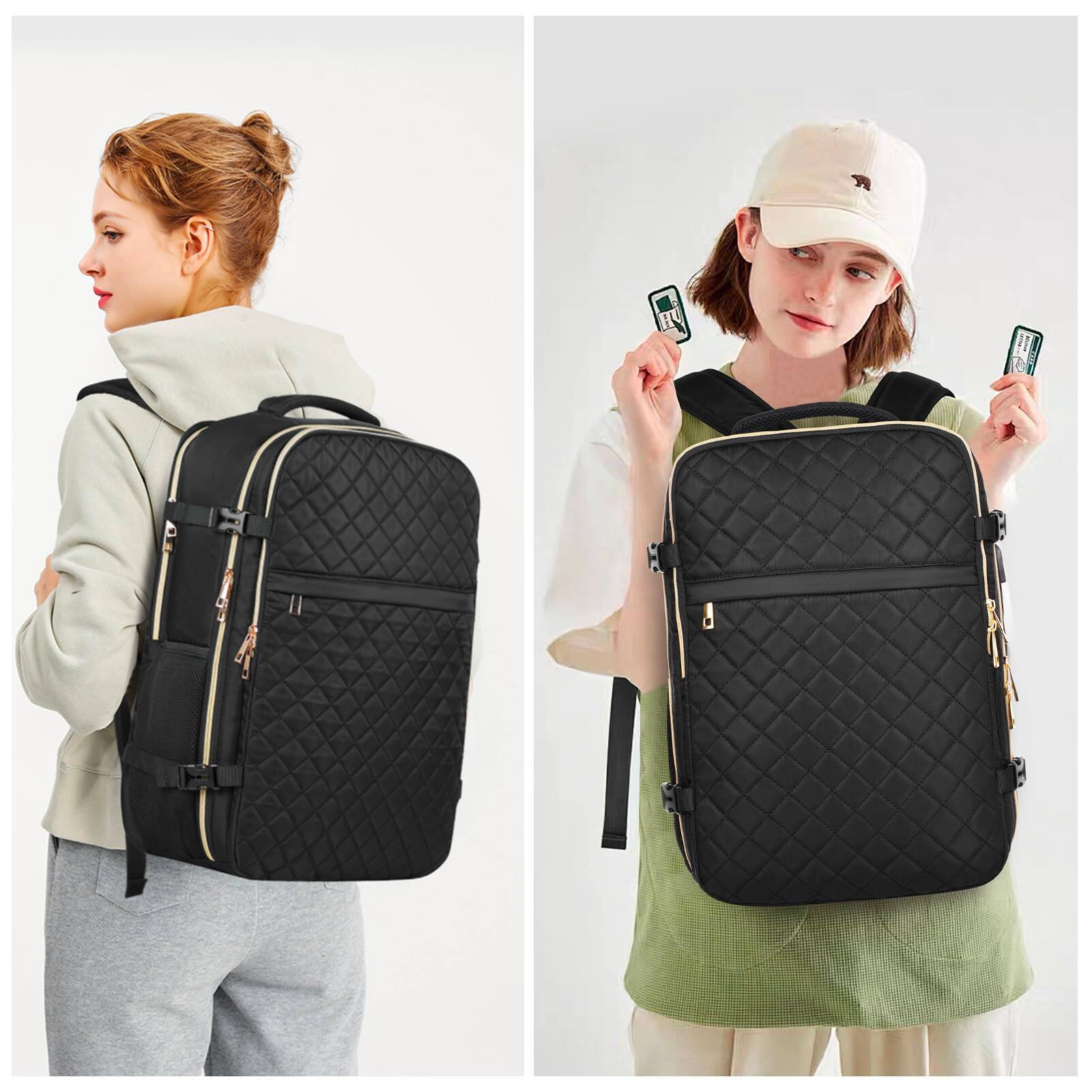 Stamp n Camp Large Travel Backpack Women Flight Approved Carry On Water Resistant Anti theft ...