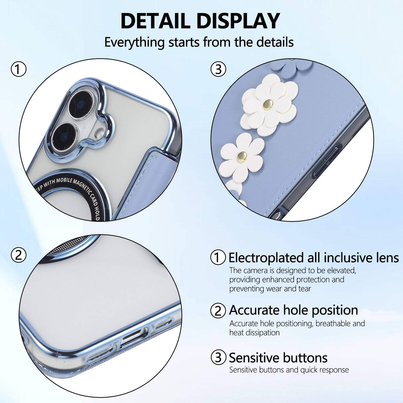 Dteck Floral Relief Faux Leather Flip Wallet Case for Apple iPhone 17 ...