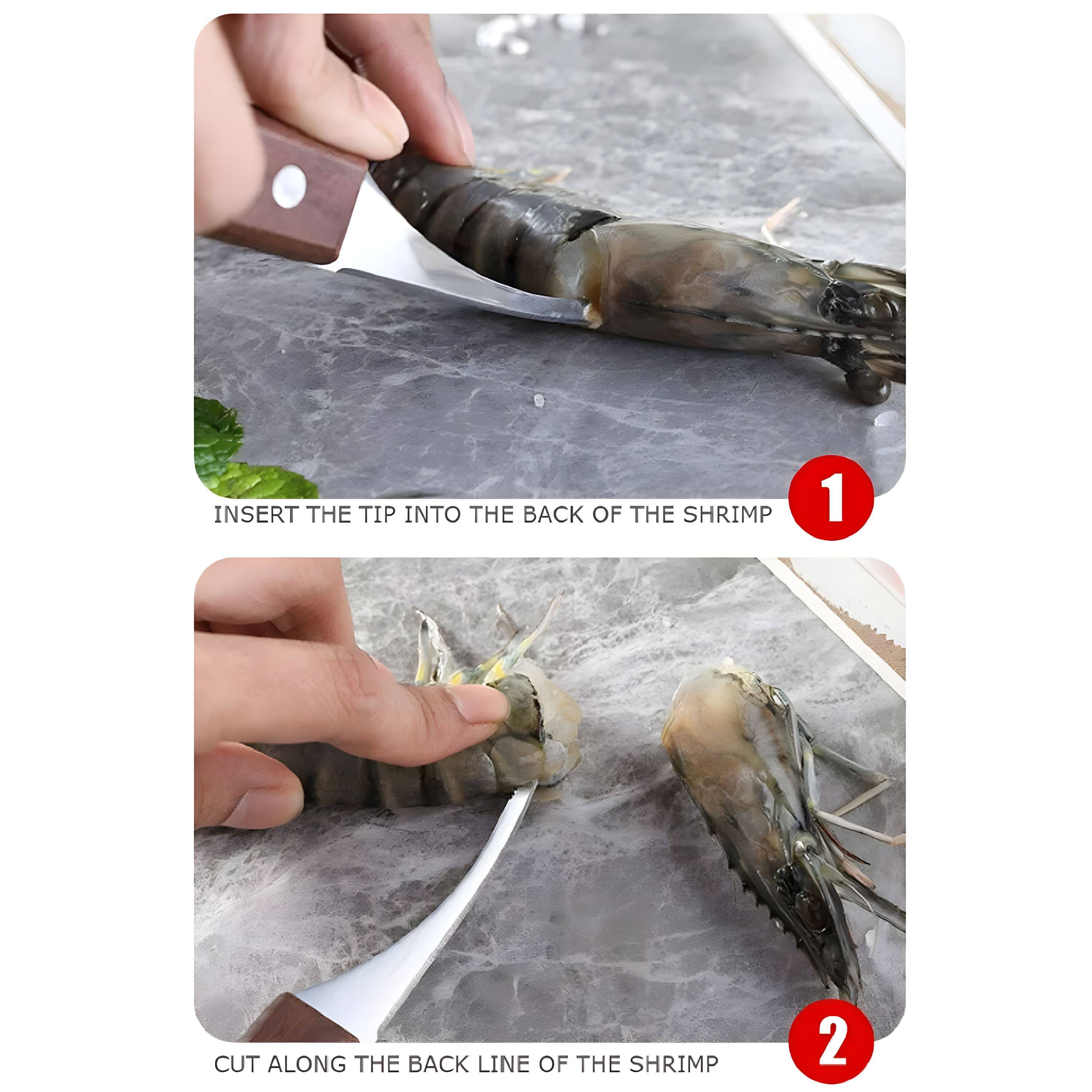 Kitcheniva Stainless Steel Shrimp Peeler & Deveiner Set 2 Pack Silver ...