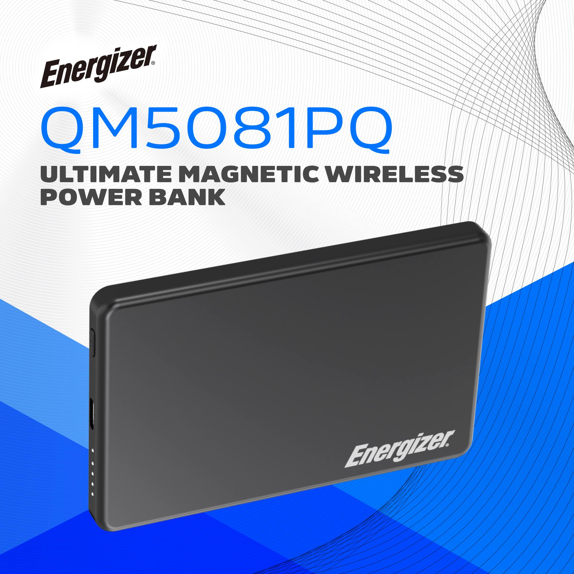 Energizer 5,000mAh SLIM METAL 20W Magnetic Wireless Qi/Qi2.0/MagSafe ...