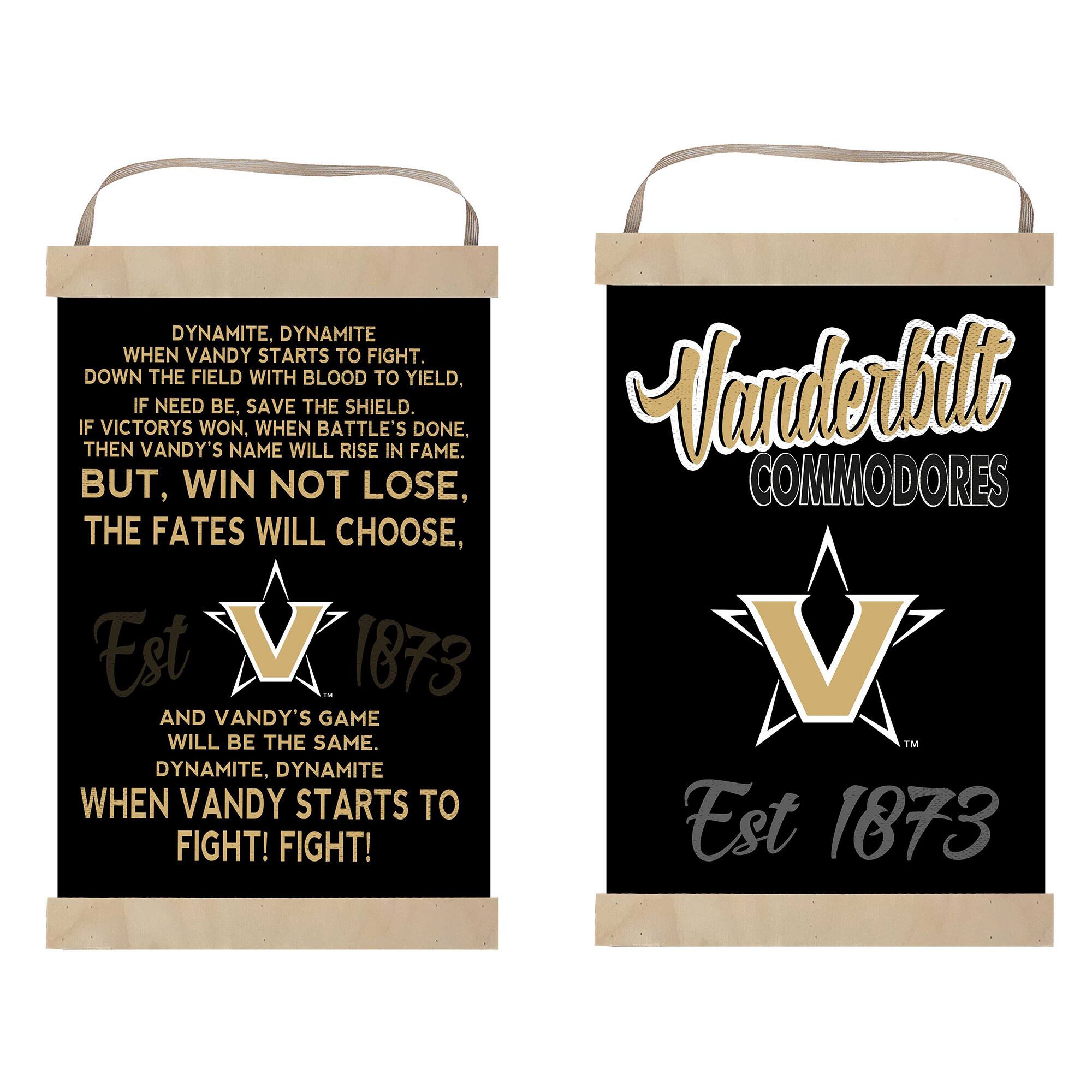 Jardine Vanderbilt Commodores 12'' x 20'' Fight Song Banner Sign Black ...