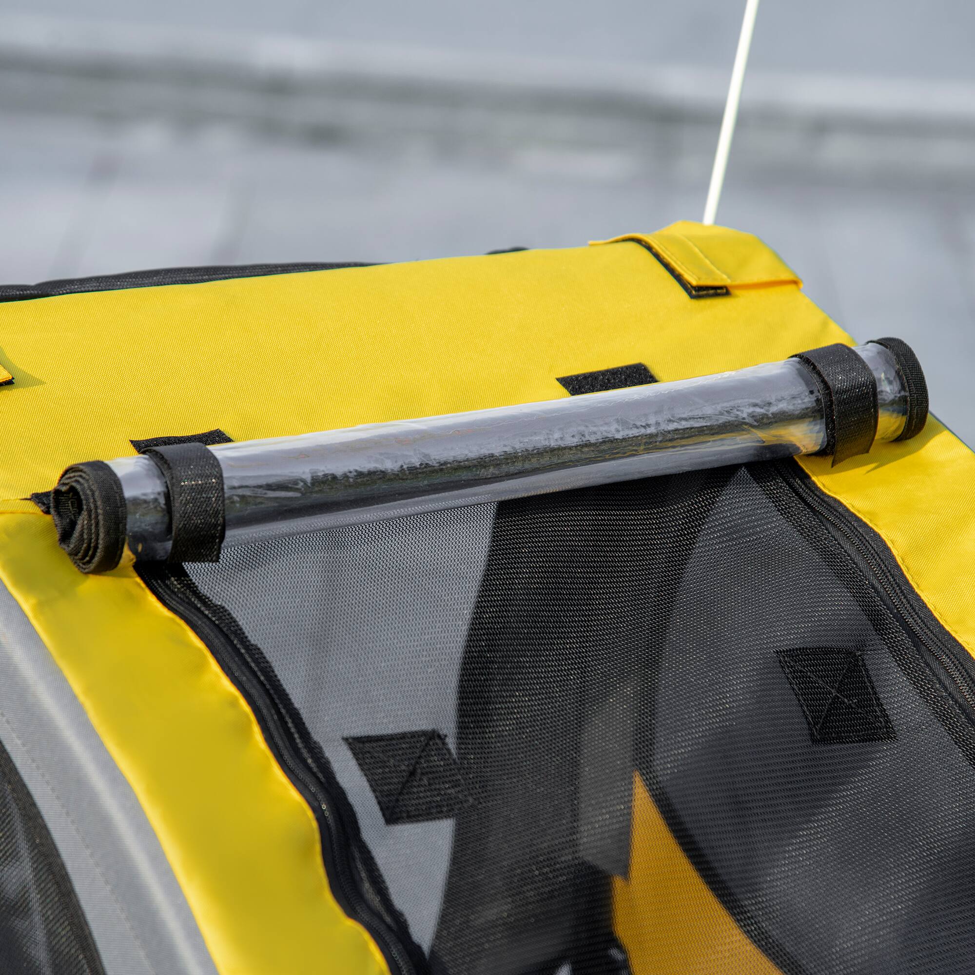 TinyHomie Aosom Dog Bike Trailer Steel Frame Medium Dogs Yellow SF-X-W2225P166293 - Best Buy