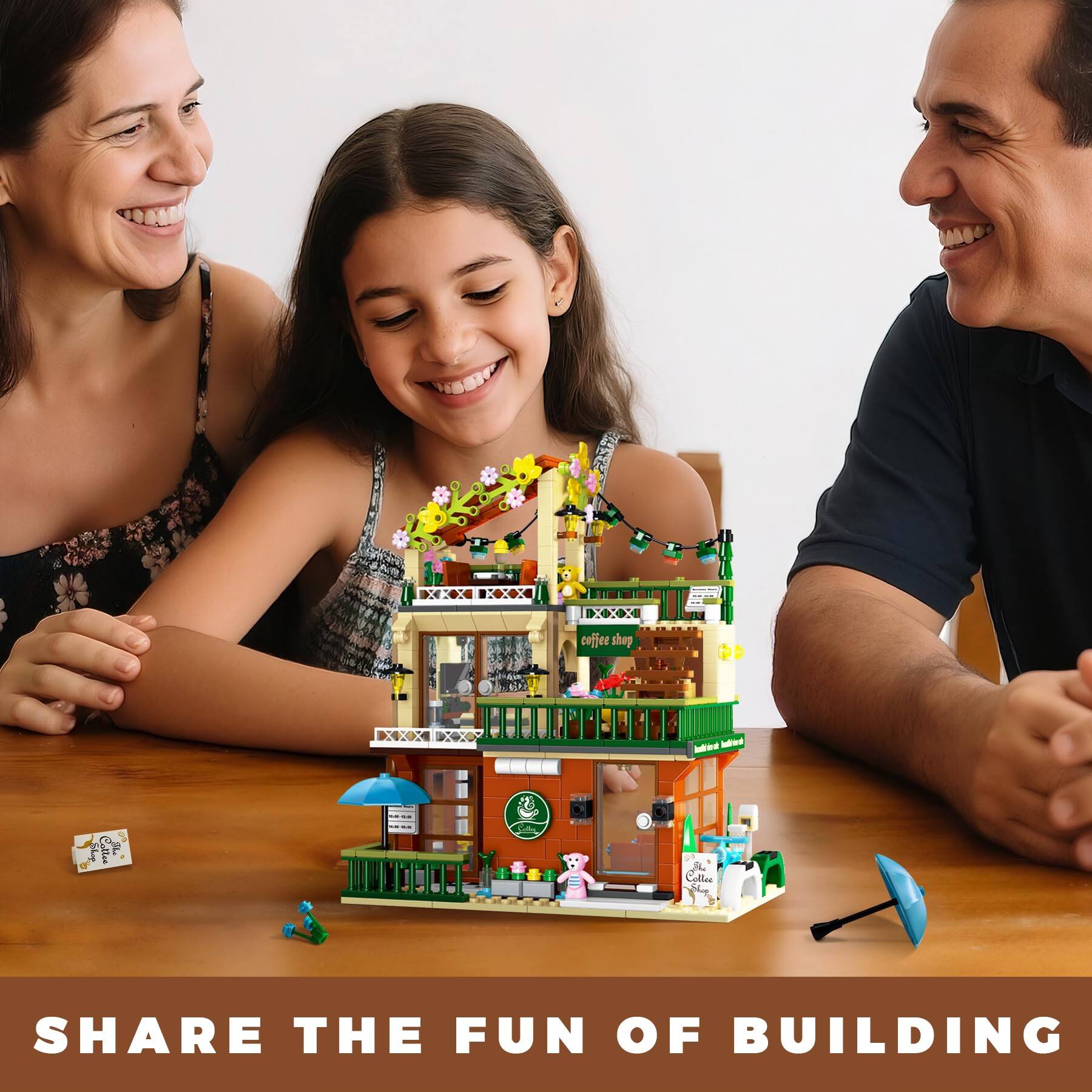 EZTW1 3 In 1 Building Set With 875 City Cafe Shop Block Architecture ...