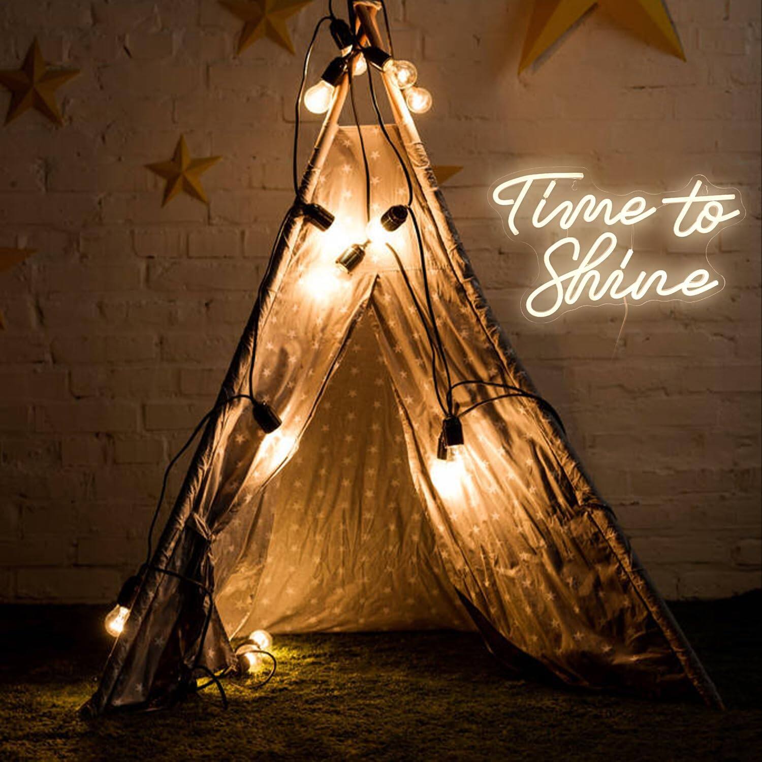 Auledio Time To Shine Neon Sign Warm Led Sign Neon Lights for Lover ...