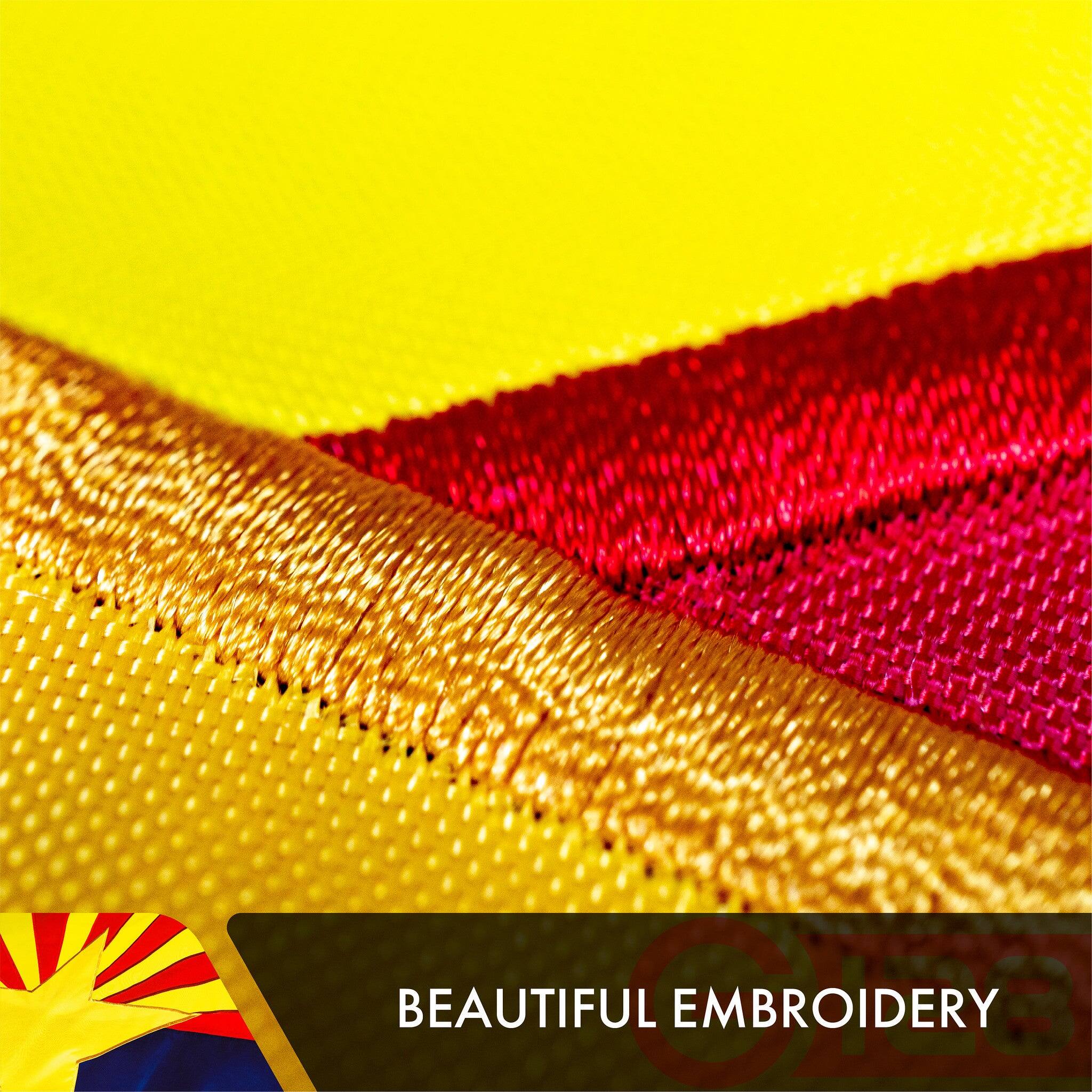 G128 Arizona State Flag 3x5 ft 2 Pack Double Sided Embroidered ...