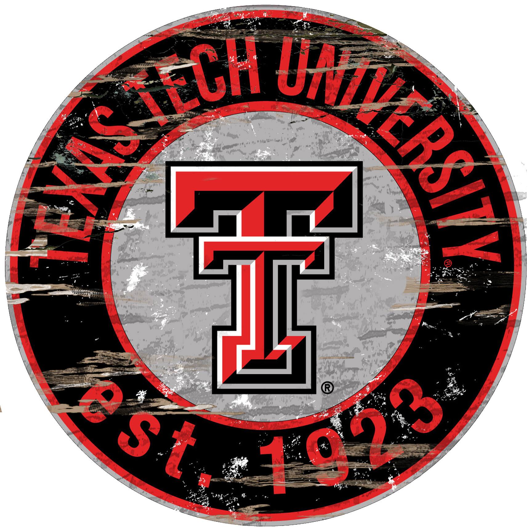 Fan Creations Texas Tech Red Raiders 23.5" Distressed Round Sign ...