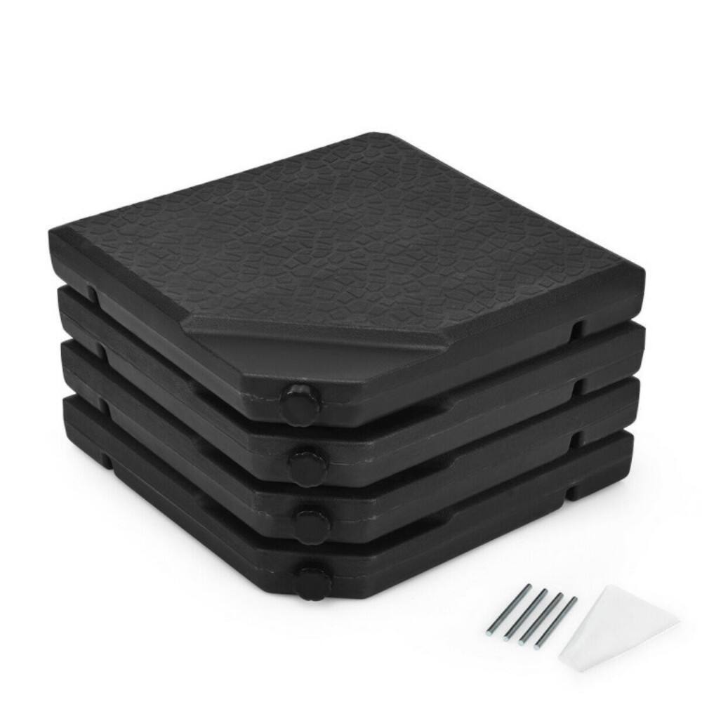 Mondawe 4 Pieces Square Fillable Patio Umbrella Base Set with Handle ...