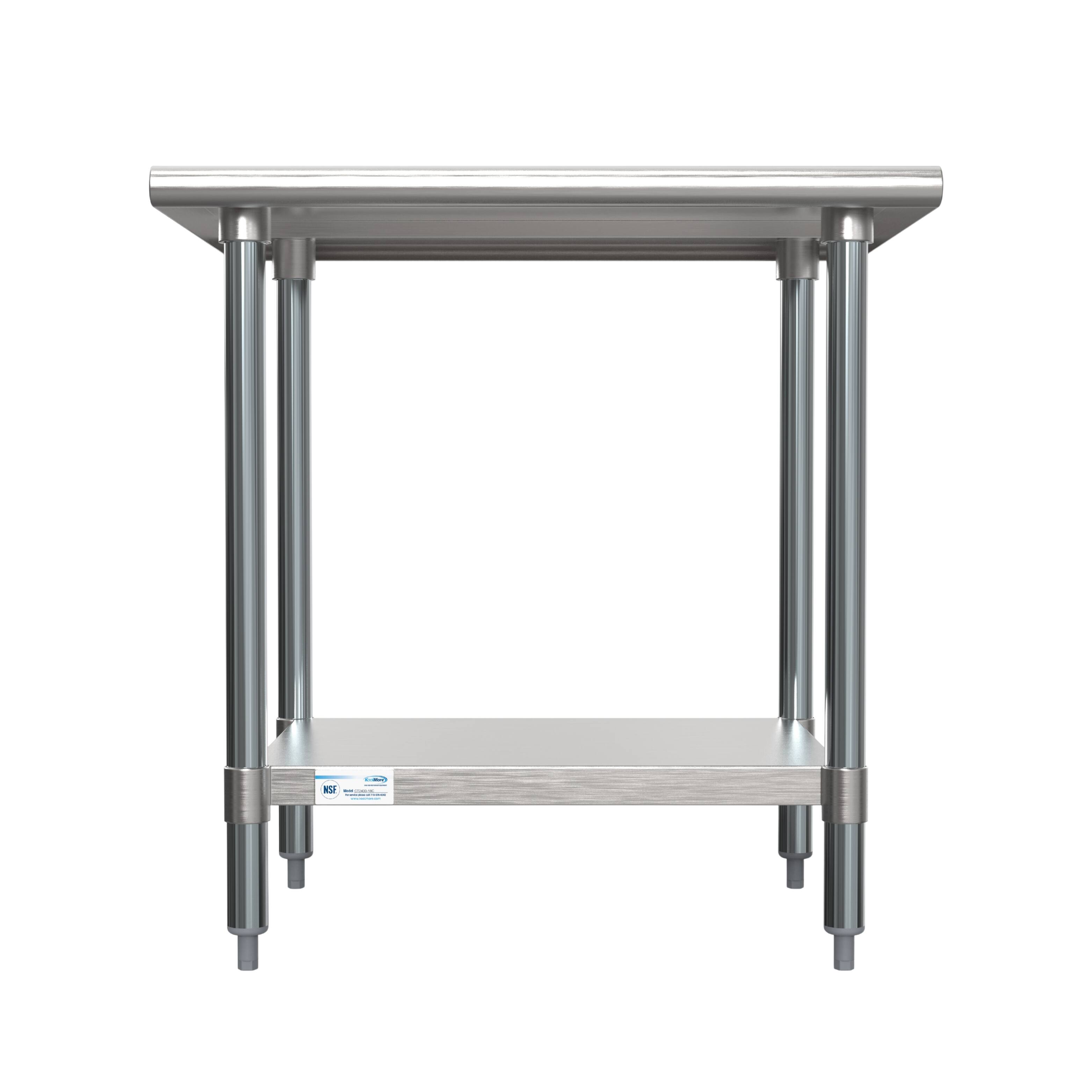 Koolmore 24" x 30" 18 Gauge 304 Stainless Steel Commercial Work Table ...