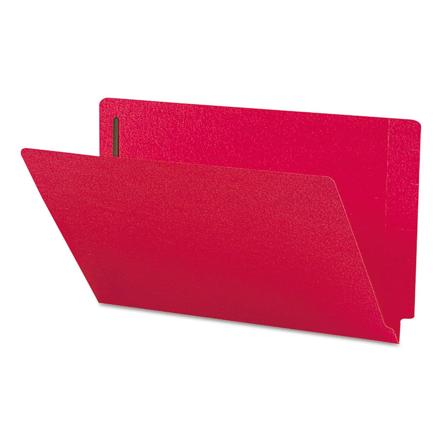 Smead Manufacturing Heavyweight Colored End Tab Fastener Folders, 0.75 ...
