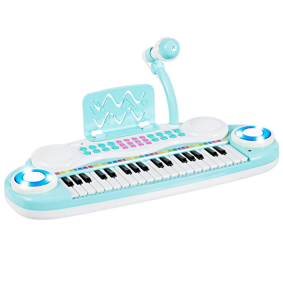 Costway 37 Key Toy Keyboard Piano Electronic Musical Instrument Blue ...