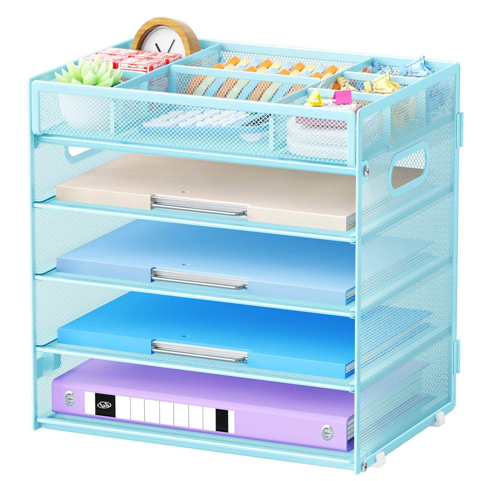 Paradigms Interiors 5 tier Letter Tray Paper Organizer With Handle ...