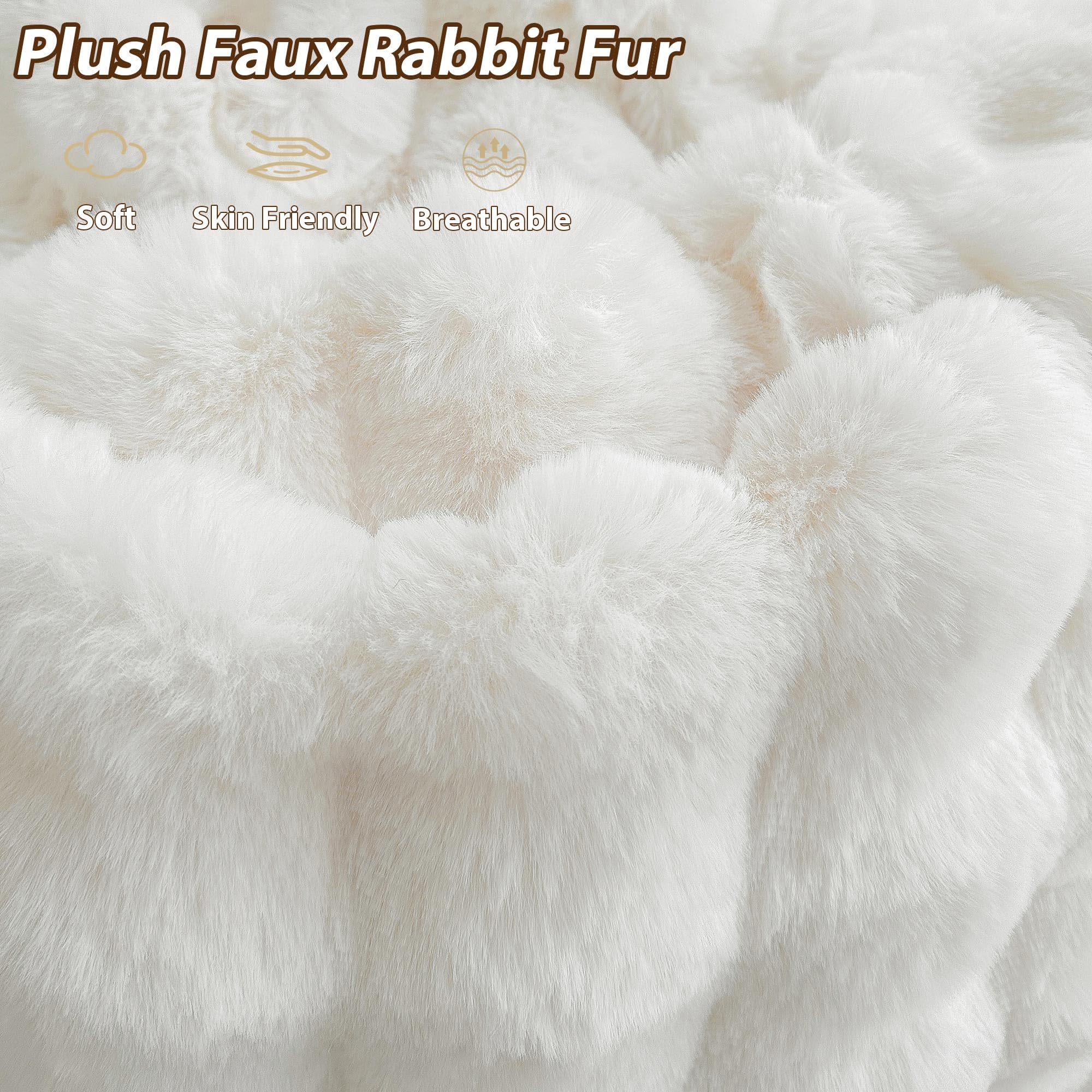JETRANSPORT Fluffy Faux Rabbit Bean Bag Cover (no Filler) Big Luxury ...