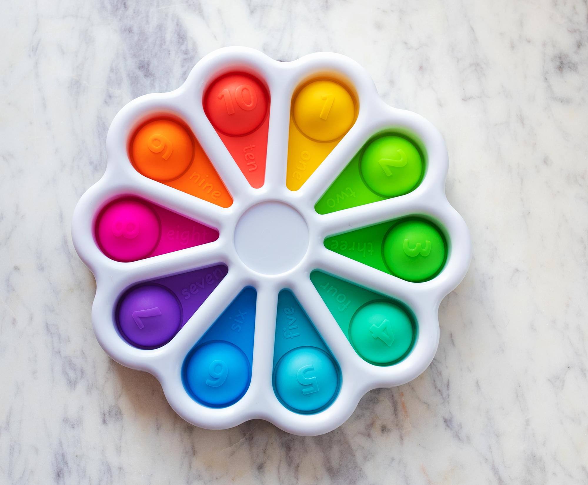 Toynk Pop Fidget Toy 10 Button Numbers Silicone Bubble Popping Game ...