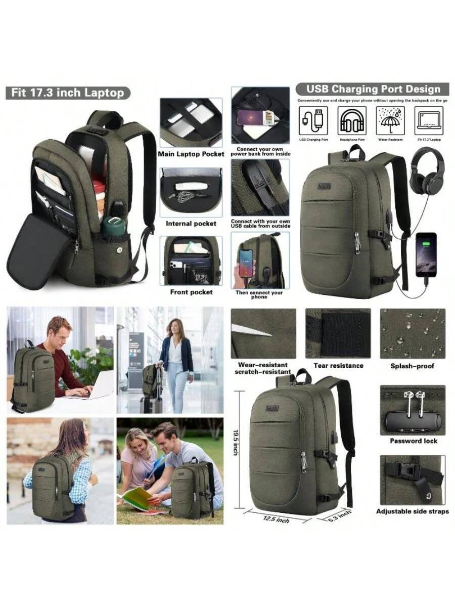 Live At Space Anti Theft Backpack, 15.6 17.3 inch Business Laptop Carry ...