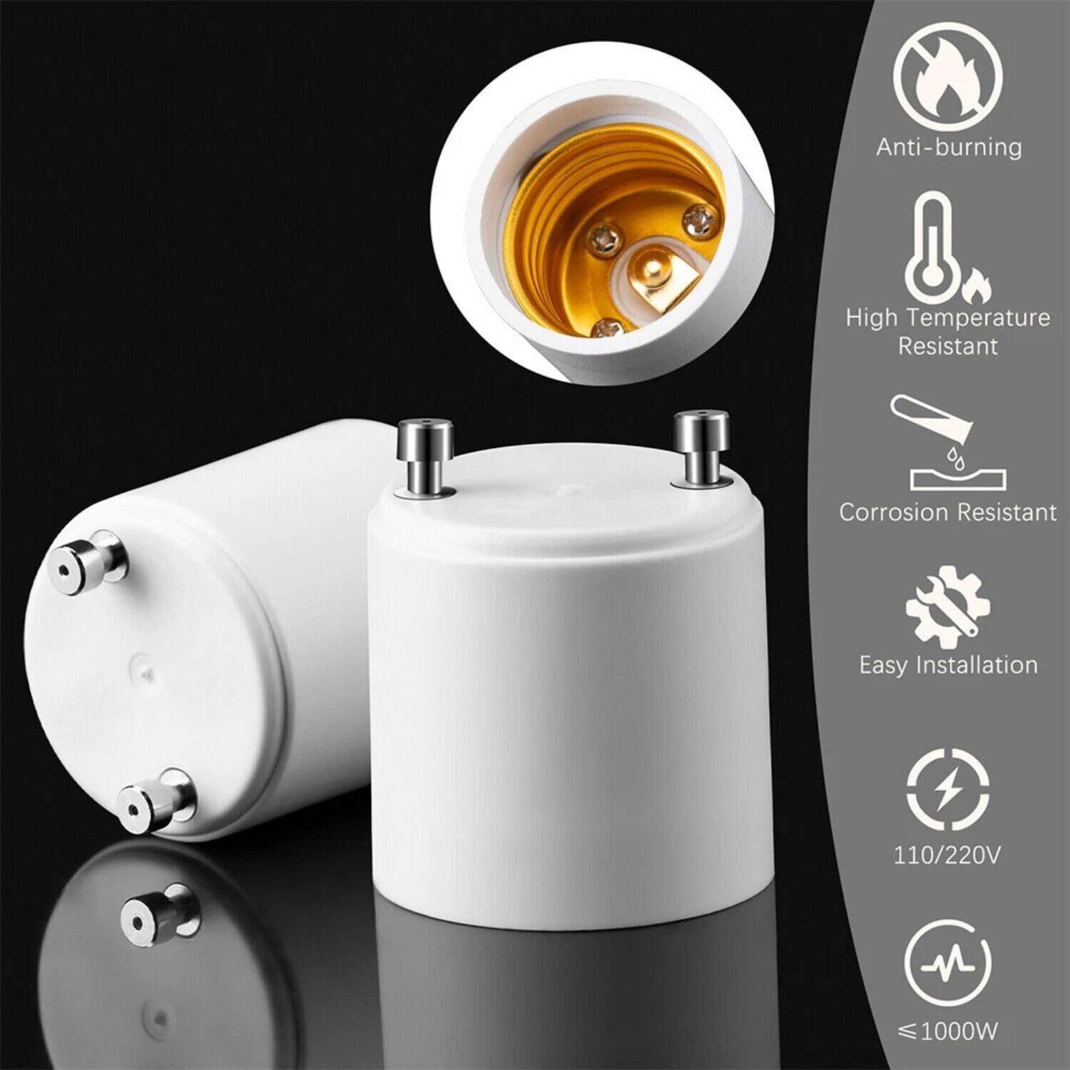 Stock Preferred 10Pcs GU24 to E26/E27 Adapter 2 Pin Fire Resistant ...