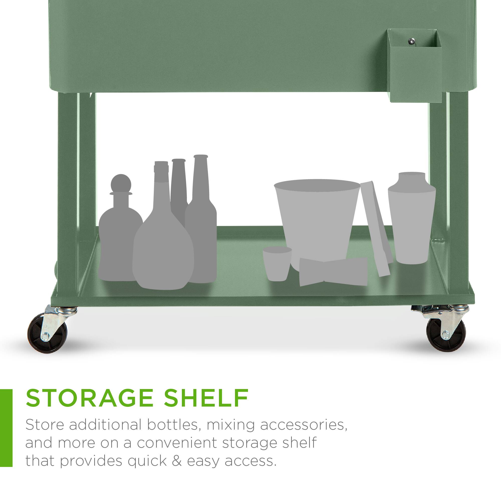 Best Choice Products 80qt Steel Rolling Cooler Cart w/ Bottle Opener ...