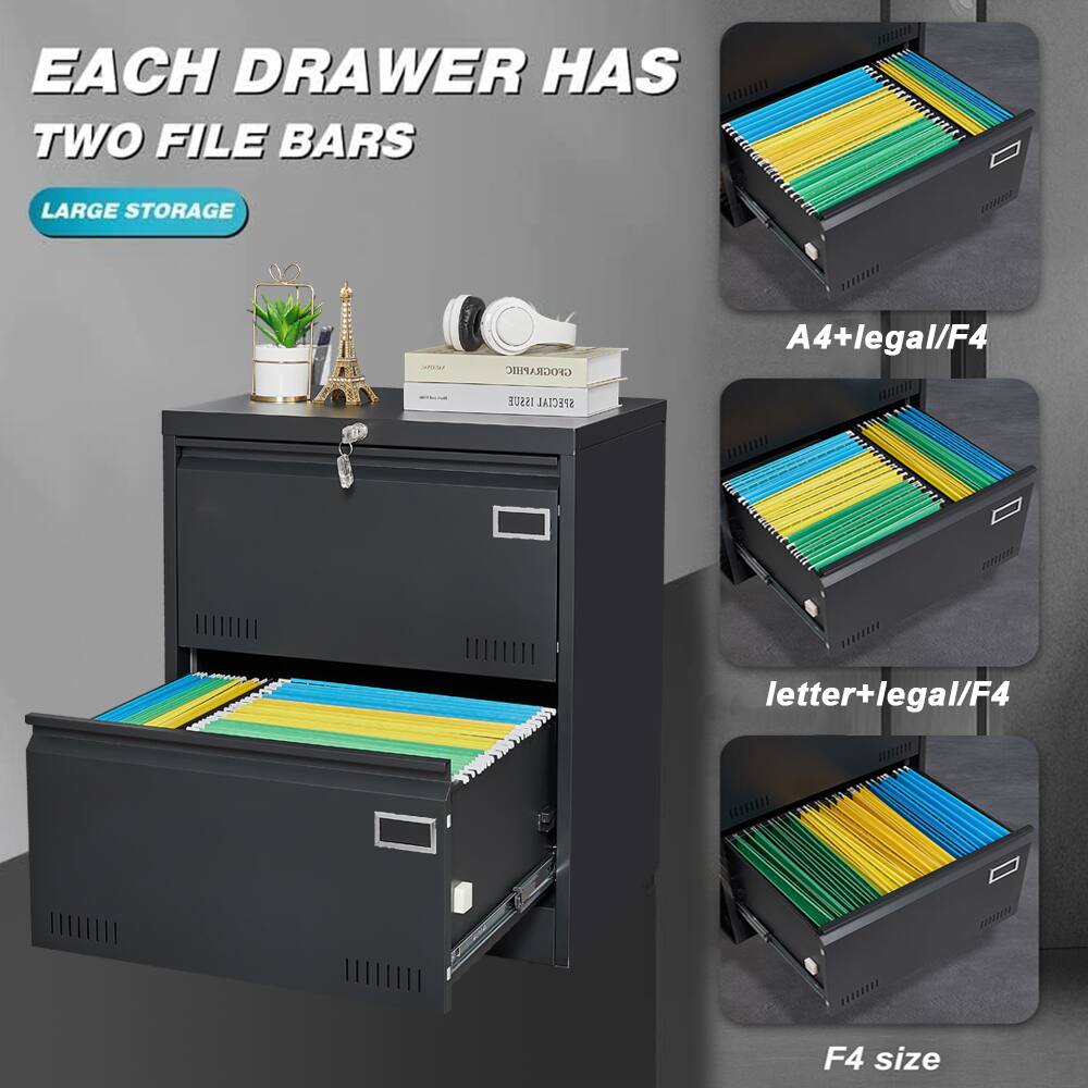 Spaco 2 Drawer Steel File Cabinet, Locking Legal Size, Heavy Duty ...