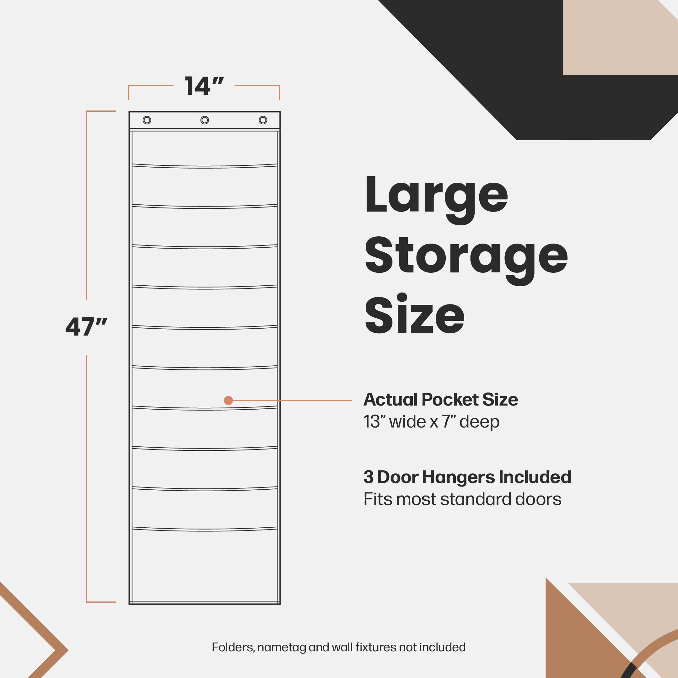 Dapper Styles Pocket Chart For Classroom 10 Storage Rainbow Charts 3 ...