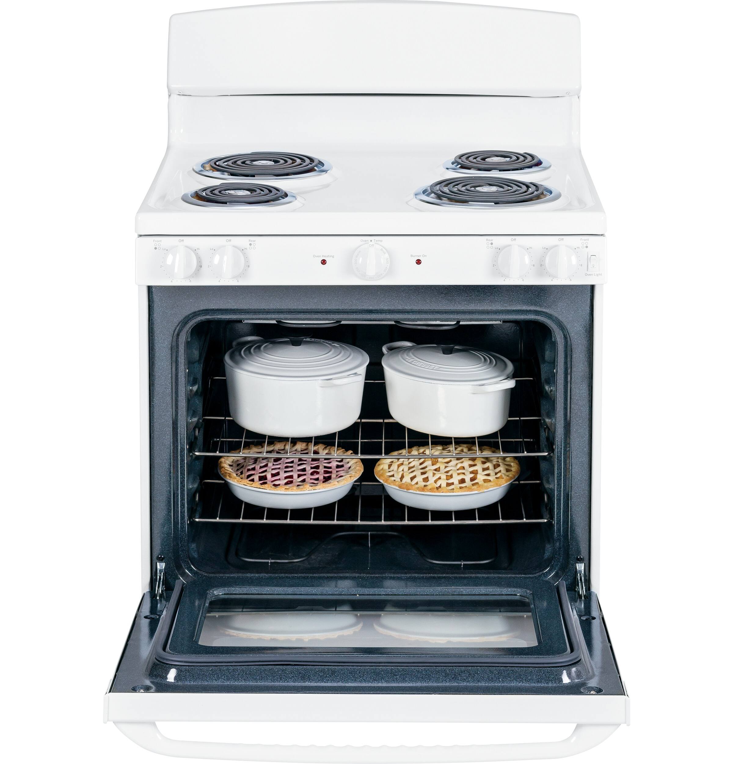 Best Buy: GE 5.0 Cu. Ft. Freestanding Electric Range White-on-White ...