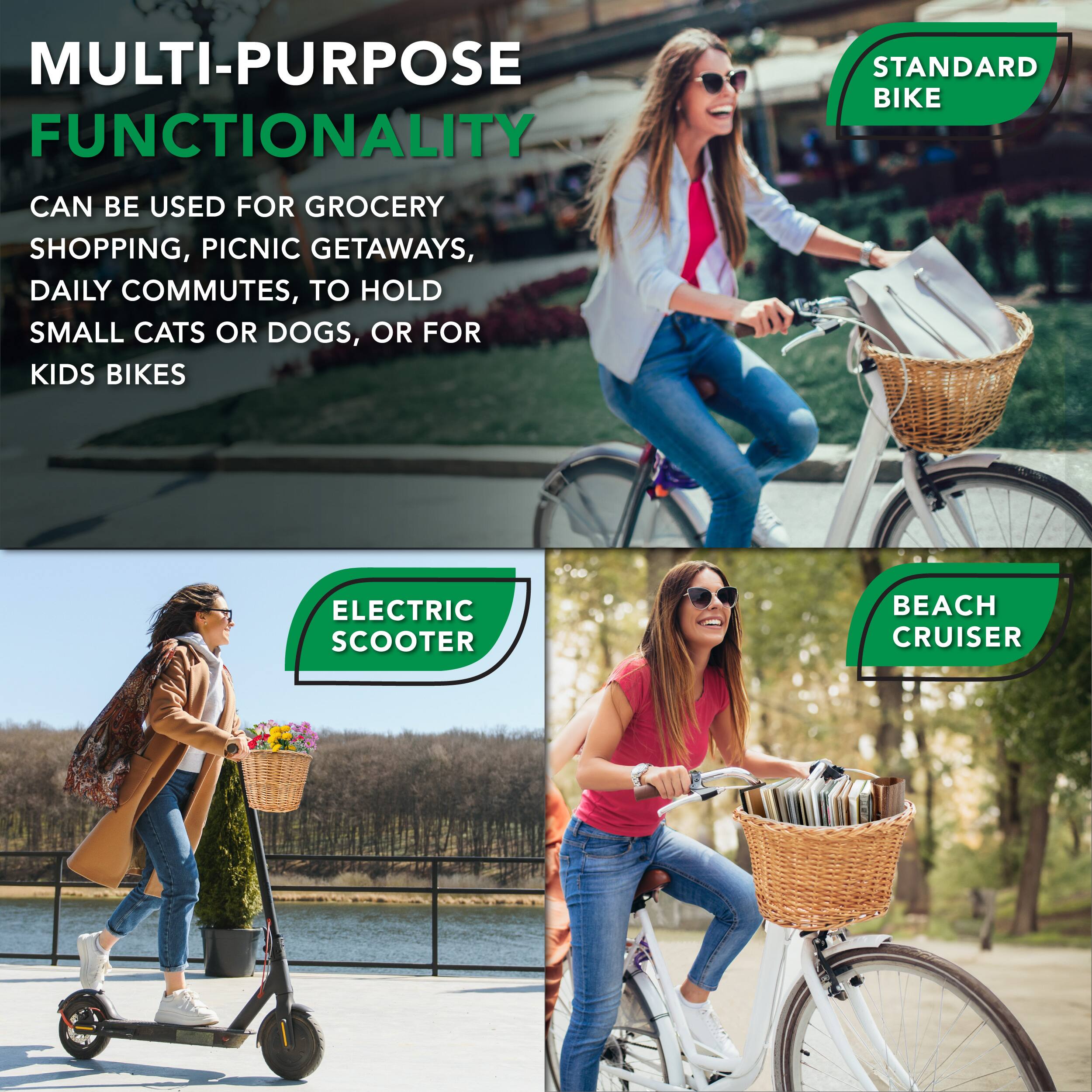 ProSource Nantucket Bike Basket Beige ps-1103-nant - Best Buy