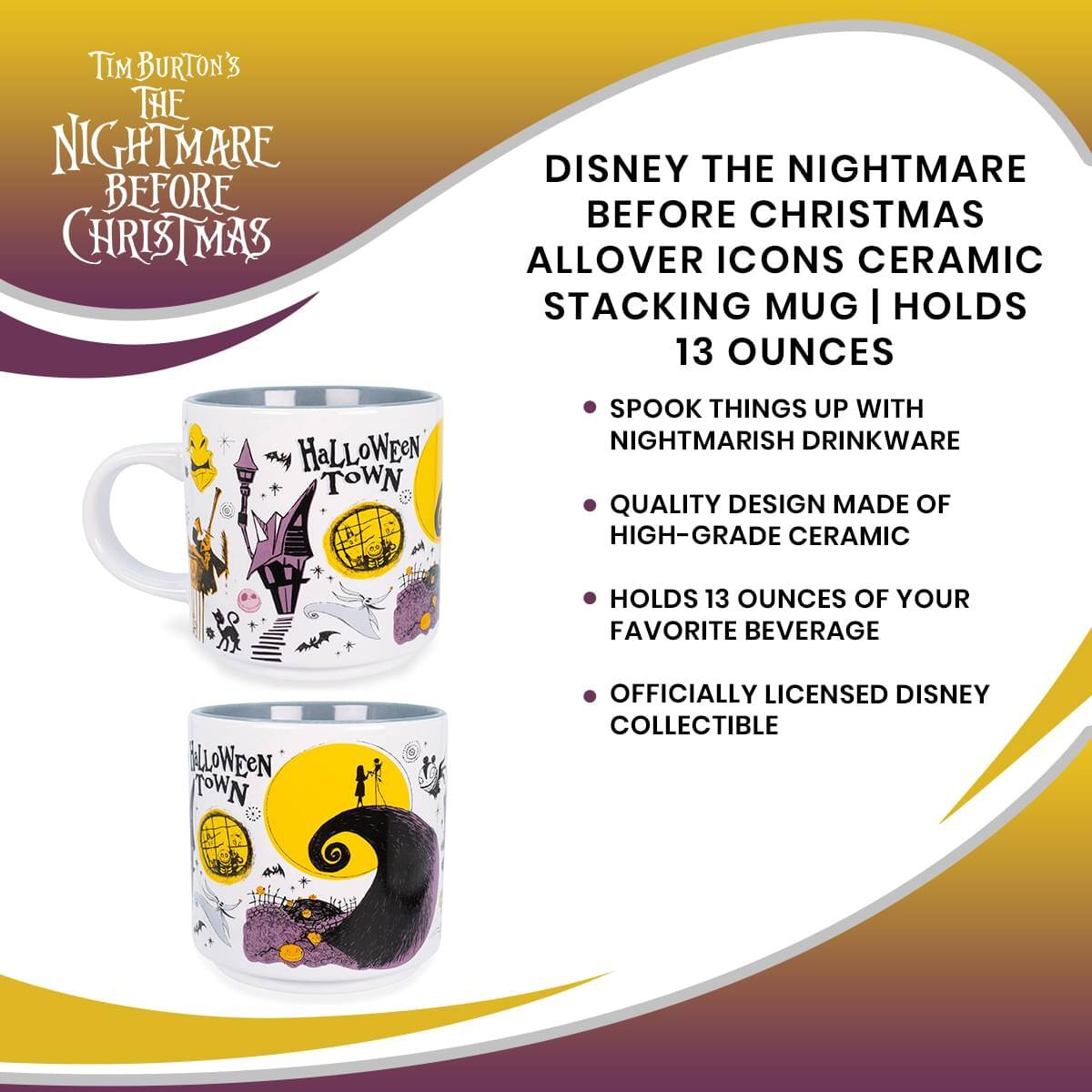 Disney The Nightmare Before Christmas Allover Icons Ceramic Stacking ...