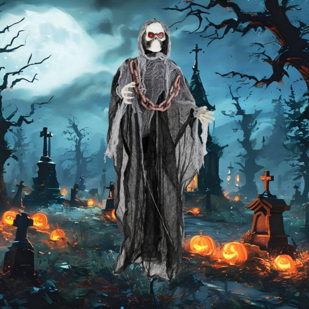 Boyel Living 6.4ft Spooky Halloween Decoration Light Up Grim Reaper ...