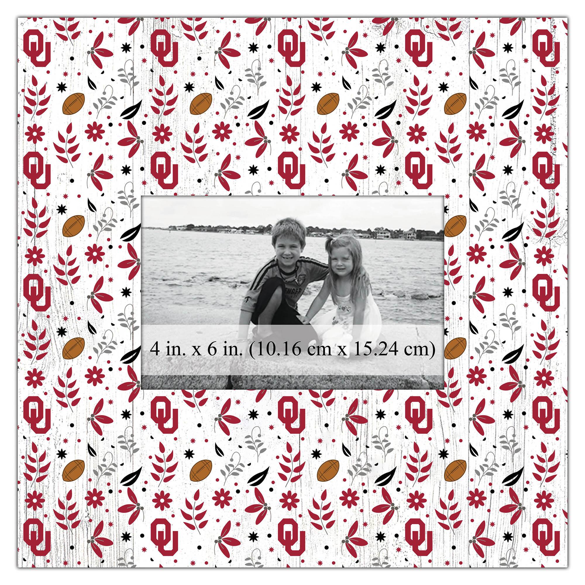 Fan Creations Oklahoma Sooners 10'' x 10'' Floral Pattern Frame ...