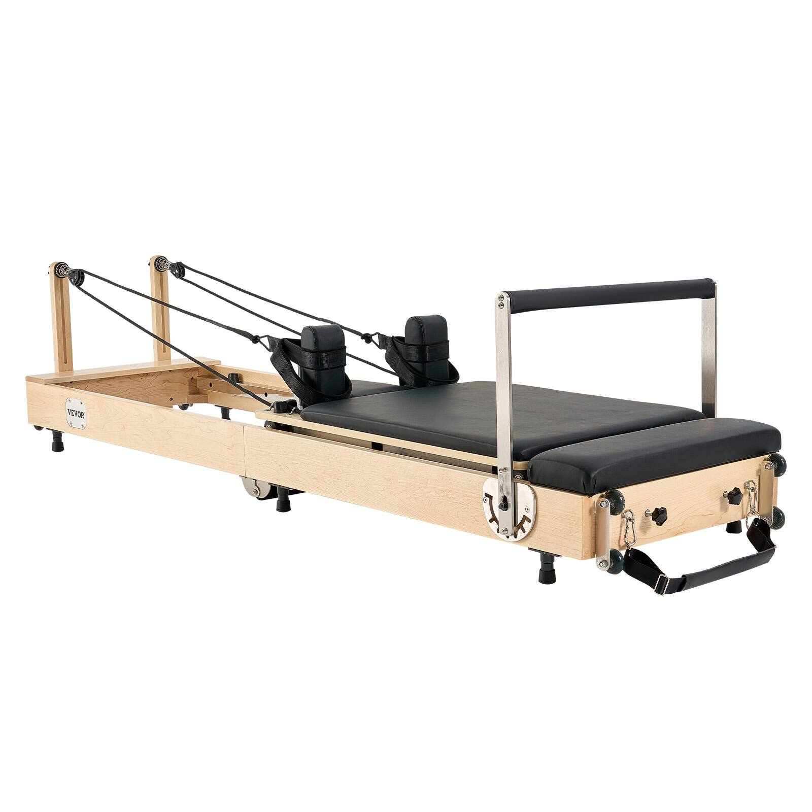 VEVOR Foldable Pilates Reformer, Wooden Pilates Workout Machine for ...