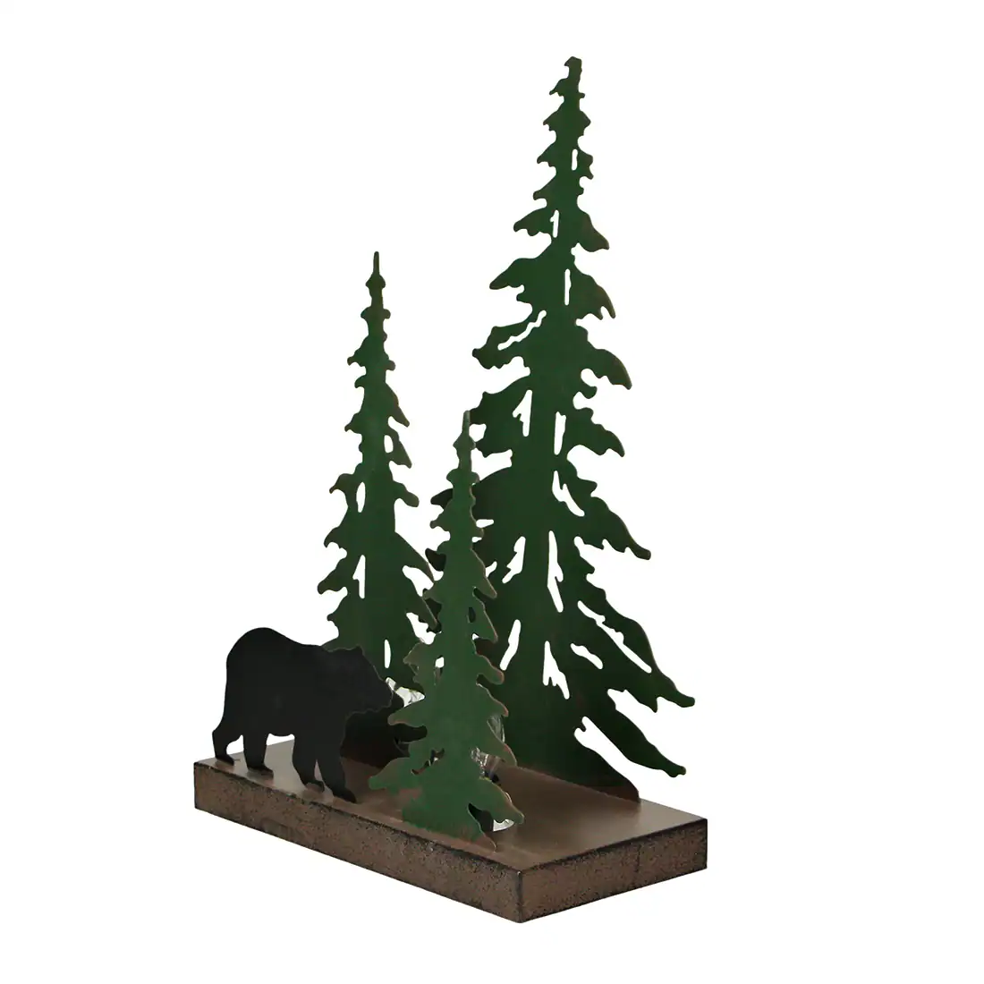 Zeckos Rustic Metal Black Bear Forest Accent Lamp Decorative Woodland ...