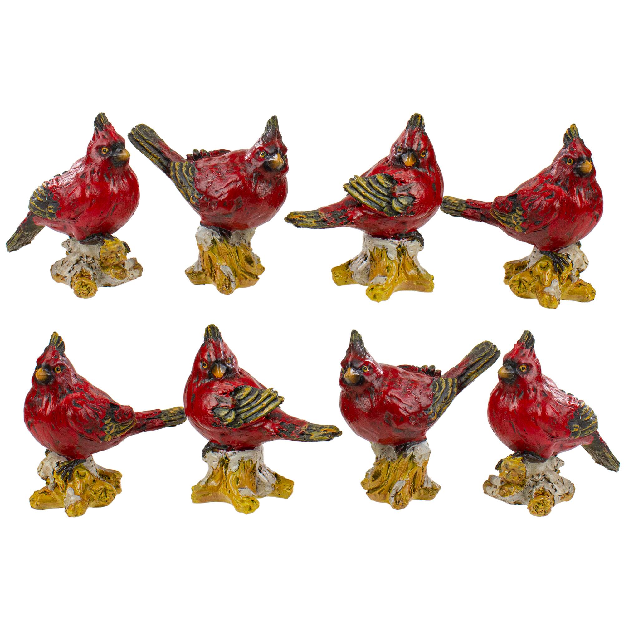Northlight Cardinal Birds on a Stomp Christmas Figurines 4.5