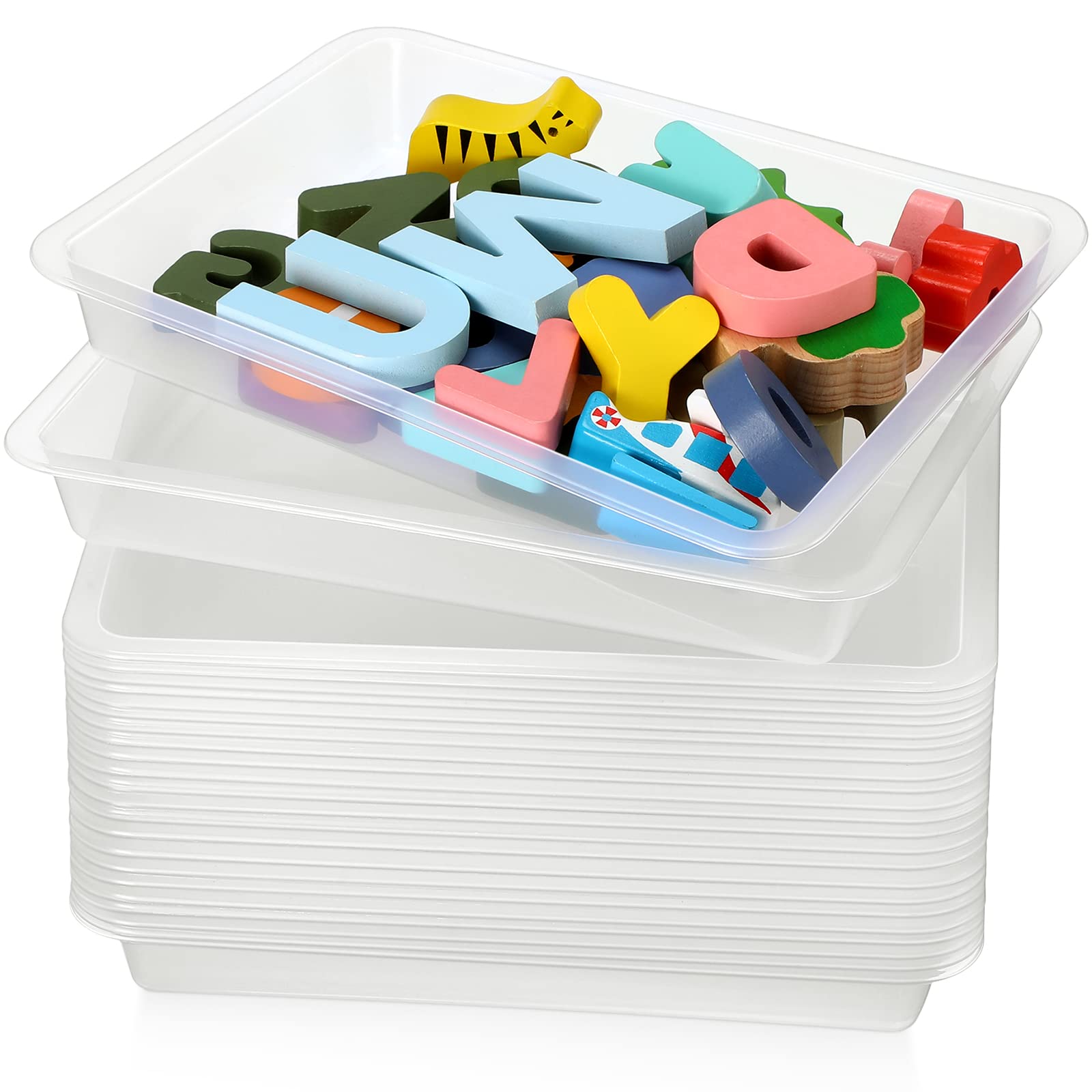 Dapper Styles 24 Art Trays Plastic Activity Tray For Craft Stackable ...