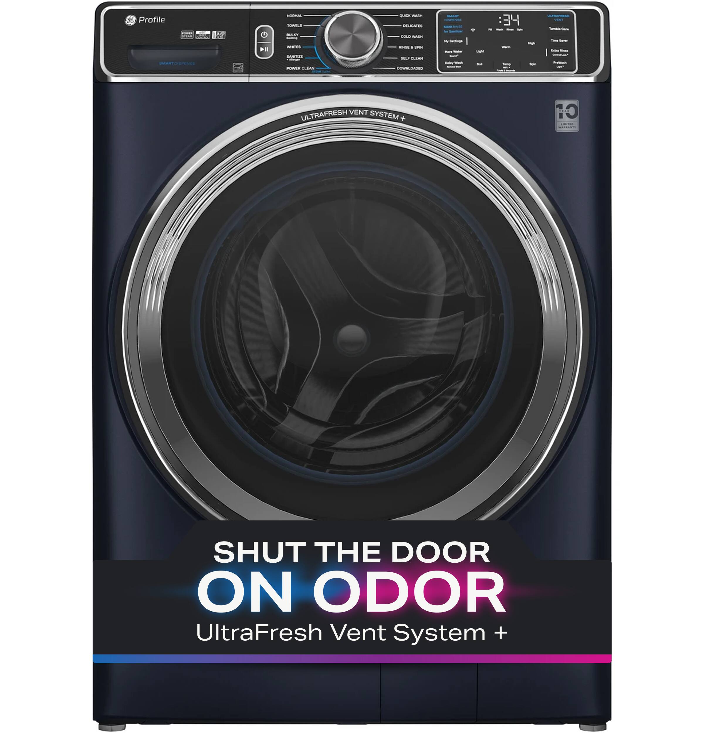 GE Profile 5.3 Cu. Ft. High Efficiency Stackable Smart Front Load ...