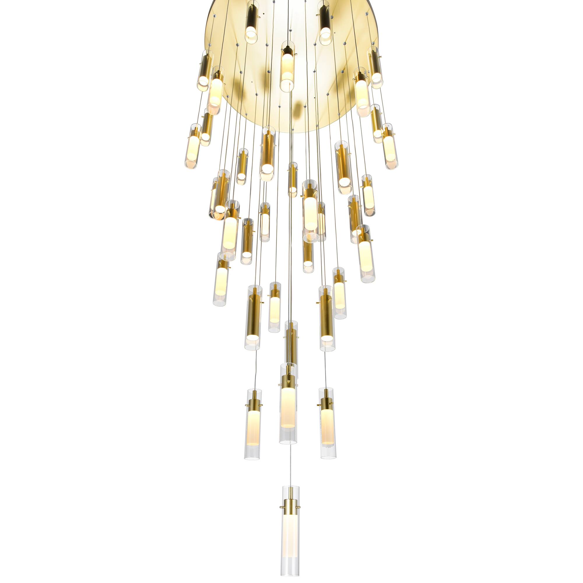 CWI Lighting Olinda LED Integrated Chandelier Satin Gold 1606P33-37-602 ...