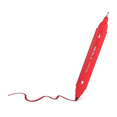 TRU RED TRU RED™ Pen Permanent Markers, Twin Tip, Red, 12/Pack (TR57832 ...